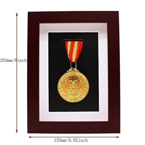 Solid Wood Medal Display Box Photo Frame-Marathon Medal Display Framemilitary Medal Display Cabinet-Marathon Medal Storage Boxfits All Sports Winners, Military Medal Badge Medal 8.2*6.2 Inch