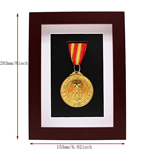 Solid Wood Medal Display Box Photo Frame-Marathon Medal Display Framemilitary Medal Display Cabinet-Marathon Medal Storage Boxfits All Sports Winners, Military Medal Badge Medal 8.2*6.2 Inch