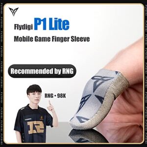 Flydigi P1 Lite 10 Pair Silver-Cloth Mobile Gaming Finger Sleeve, Exclusive Custom FlySilver Superconducting Silver Cloth, 0.3mm Extremely Thin Material, Zero Touch, Breathable, Extremely Sensitive