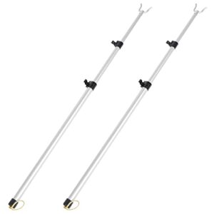 luozzy 2 pcs reach closet pole adjustable closet pole aluminium alloy clothesline sticks household for closet shelf ceiling