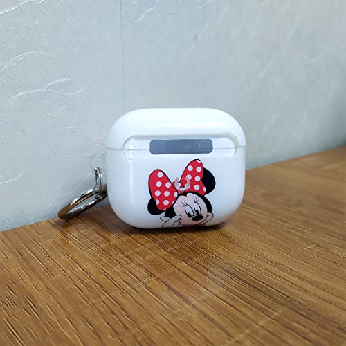 AKXOMY Compatible with Airpods 3 Case Cover, Cute 3D Cartoon Minnie Mouse Airpods 3 Case Cover, Kawaii Fashion Design Airpods 3 case for Girls Women boy (Minnie A)