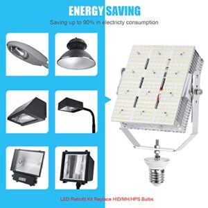 240W LED Parking Lot Retrofit Kit 34800LM ETL DLC Replace 1000W MH HPS HID Shoebox LED Retrofit Lights AC100-277V 5000K E39 Base for Outdoor Tennis Court Canopy Flood Street Area Lighting Fixture