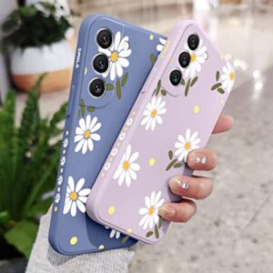 Sunswim Galaxy S21+ Plus Case - Cute Daisy, Full Camera Lens Protection, Slim Shockproof TPU Bumper, Liquid Silicone, 6.7" - Purple