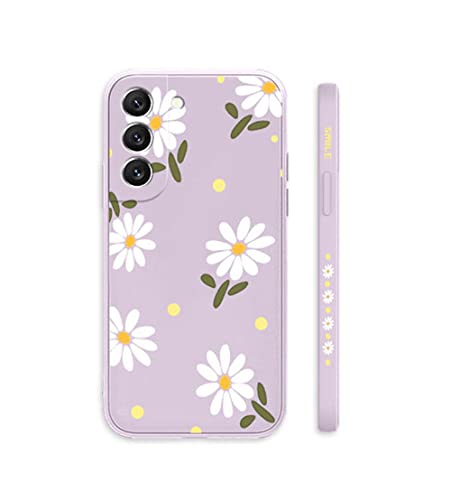 Sunswim Galaxy S21+ Plus Case - Cute Daisy, Full Camera Lens Protection, Slim Shockproof TPU Bumper, Liquid Silicone, 6.7" - Purple