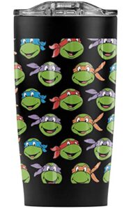 logovision teenage mutant ninja turtles tmnt turtle heads stainless steel 20 oz travel tumbler, vacuum insulated & double wall with leakproof sliding lid