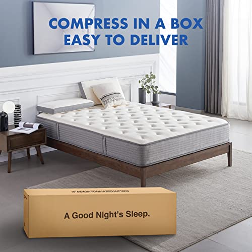 DH DIGLANT HOME Twin Mattress,10" Memory Foam Hybrid Tight Top Mattress with Pocket Spring,Medium-Firm Foam Mattress Sleep Motion Isolation, Supportive & Pressure Relieving,Mattress-in-a-Box