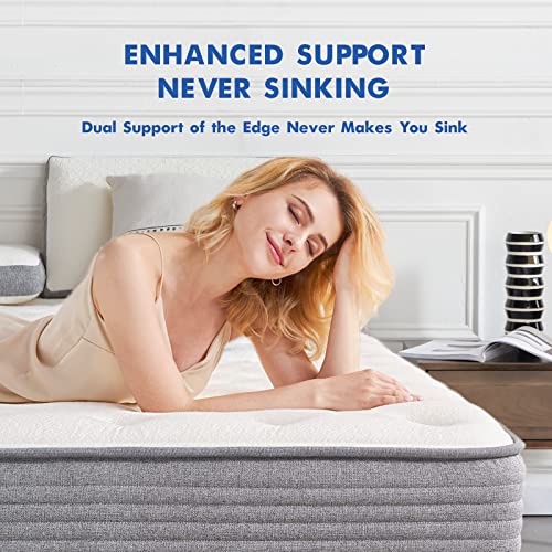 DH DIGLANT HOME Twin Mattress,10" Memory Foam Hybrid Tight Top Mattress with Pocket Spring,Medium-Firm Foam Mattress Sleep Motion Isolation, Supportive & Pressure Relieving,Mattress-in-a-Box