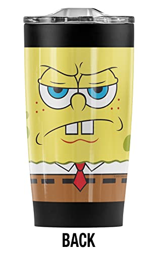 Logovision Spongebob Dual Face Stainless Steel 20 oz Travel Tumbler, Vacuum Insulated & Double Wall with Leakproof Sliding Lid