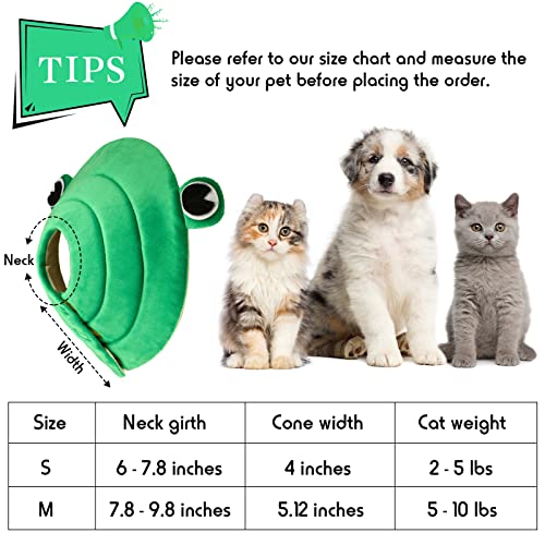 Recovery Collar for Dogs and Cats Pet Cat Cone Cute Funny Soft Cone for Cats Comfortable Dog Neck Cone Lightweight Adjustable Protective Cone for Cat Kitten Prevent Licking Wounds(Small)