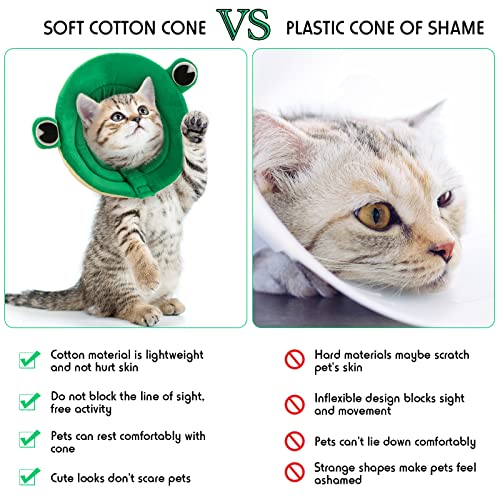 Recovery Collar for Dogs and Cats Pet Cat Cone Cute Funny Soft Cone for Cats Comfortable Dog Neck Cone Lightweight Adjustable Protective Cone for Cat Kitten Prevent Licking Wounds(Small)