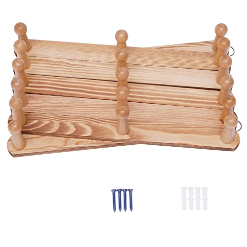 MONIPA Wooden Expandable Coat Rack - Wall Mounted Accordion Style Multi-Purpose Closet Hook for Hanging Hats, Caps, Mugs, Coats