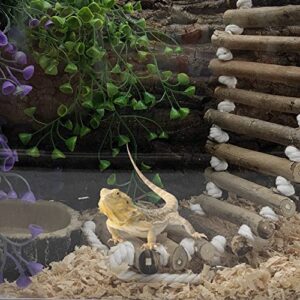 Hamiledyi Gecko Ladder Bridge, 2 PCS Wooden Reptile Ladders Hanging Bearded Dragon Rope Bridge Hermit Crab Climbing Toys Terrarium Accessories for Chameleons Turtle Lizard Frog