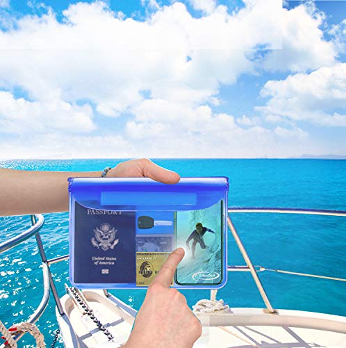 AiRunTech Waterproof Pouch | Way to Keep Your Phone and Valuables Safe and Dry | for Boating Swimming Snorkeling Kayaking Beach Pool (2 Phone Cases(Green + Black) + 2 Fanny Packs(Black + Blue)