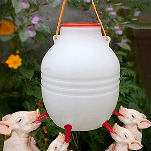 Operitacx Lamb Goat Feeder Bucket Milk Bucket Milk Feed Bucket with Nipples Milk Feeder Animal Feeding Pot Farm Bottle Feeding Bucket for Lamb Dog Lamb Feeding Bucket Pig Calf Feeding Bottle