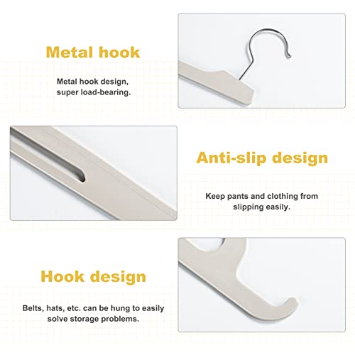 KHHYYLFJ Closet Plastic Space Saving Non Slip Multi Functional 360 Degree Swivel Pants Hanger, Heavy Duty Open S Shape Wide Trouser Hanger for Jeans Blanket Tablecloth Bra Lingerie, Ivory - Pack of 24