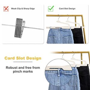 KHHYYLFJ Closet Plastic Space Saving Non Slip Multi Functional 360 Degree Swivel Pants Hanger, Heavy Duty Open S Shape Wide Trouser Hanger for Jeans Blanket Tablecloth Bra Lingerie, Ivory - Pack of 24