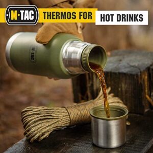 M-Tac Thermo Bottle Type 2 for Cold & Hot Beverages - Stainless Steel Leakproof Vacuum Insulated Flask (Olive, 25 oz)