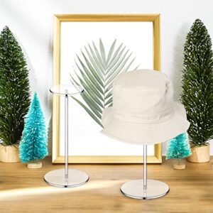 2 Pack 12 Inch Clear Acrylic Hat Stands for Display, Hat Display Rack Holder with Round Base