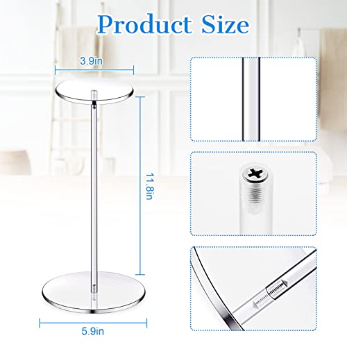 2 Pack 12 Inch Clear Acrylic Hat Stands for Display, Hat Display Rack Holder with Round Base