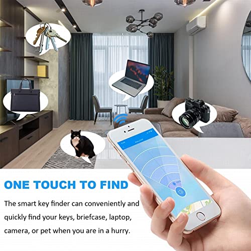 Portable Bluetooth 5.0 Tracker Smart Anti-Lost Real Time Mini Tracking Locator Item Finder Device for Keys Wallets Luggages Bags Kids Pets Black