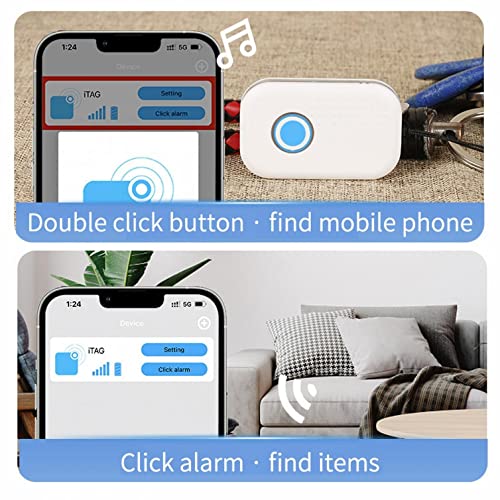 Portable Bluetooth 5.0 Tracker Smart Anti-Lost Real Time Mini Tracking Locator Item Finder Device for Keys Wallets Luggages Bags Kids Pets Black