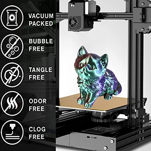 DD Silk PLA Filament Multicolor, 3D Printer Filament Tricolor PLA Filament 1.75mm +/- 0.03mm Change 3D Printing Filament 1kg Spool/2.2lbs Silk 3D PLA Consumables Fit Most FDM Printer