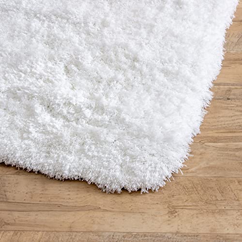 Super Area Rugs 2x4 Soft Modern Shaggy Rug for Living Room Bedroom Bathroom, Spa White 2' x 4'