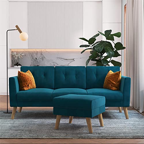 CosmoLiving by Cosmopolitan Gloria Upholstered Sofa, Blue