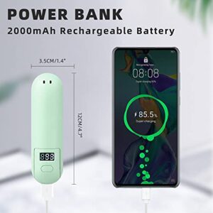 Mini Handheld Fan, Portable Fan 3 IN 1 2000mAh, Battery Operated Fan with LED Display as Phone Holder, Hand Fan USB Rechargeable for Outdoor Travel Camping-Green