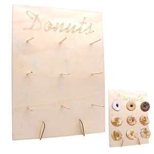 ggoupty donut wall stand display kit hold up to 9 donuts wooden donut display board for party decoration