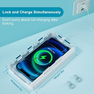 YOQVHUA Portable Phone Lock Box, Cell Phone Jail with Two Keys Prevent Phone Addiction for Kids/Students, Timr Phone Locker, Phone Self Control Box for iPhone 14/13/Sumsung