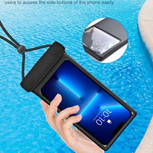 Wellhouse Universal Waterproof Phone Pouch, Waterproof Phone Case Compatible for iPhone 14 13 12 11Pro Max XS Plus Samsung Galaxy S22 Cellphone Up to 7.0", IPX8 3D Cellphone Dry Bag for Vacation-Black