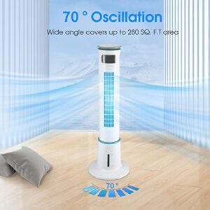 Evaporative Air Cooler Portable Air Conditioner Remote Control, 70 Degree Oscillation & 15 Hour Timer, Extra Cooling with Ice Packs for Home School Outdoor