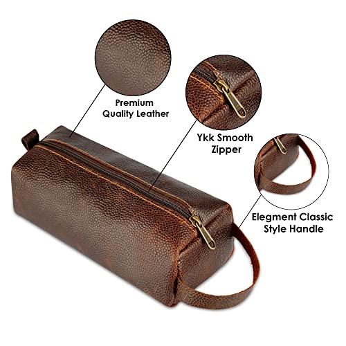 CestAntiQ Leather Large Pen Case Makeup Pouch Parts Tool Bag Storage Office Home