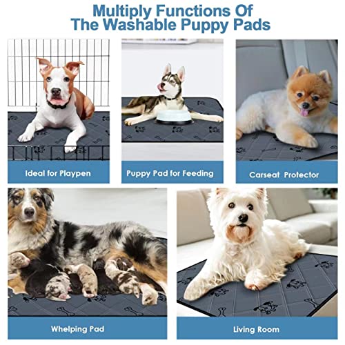 Bulubaky Upgrade Heavy Absorbency Washable Dog Pee Pads, Reusable Dog Training Pads, Non-Slip Quick Dry Whelping Pads for Dogs, Puppy Pads for Incontinence, Crate, Playpen (36''x72''-2pack)