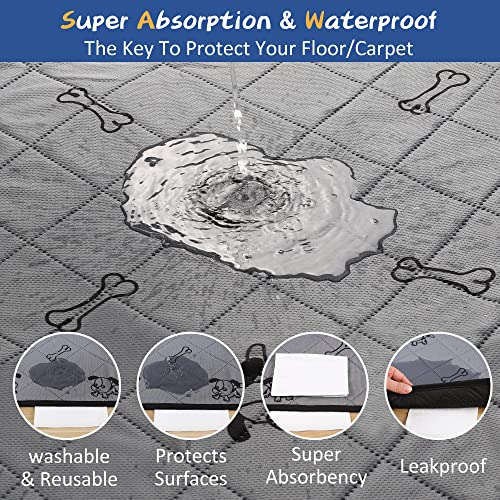 Bulubaky Upgrade Heavy Absorbency Washable Dog Pee Pads, Reusable Dog Training Pads, Non-Slip Quick Dry Whelping Pads for Dogs, Puppy Pads for Incontinence, Crate, Playpen (36''x72''-2pack)