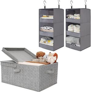 granny says bundle of 2-pack hanging organizer & 1-pack extra large rectangle storage bin