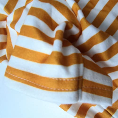 Cute Doggie Embroidery Dog Shirts Pet Cotton Striped T-Shirt Breathable Stretchy Dog Sweater Turtleneck Knitted Puppy Pullover for Cats Small Dogs (Small, Yellow Striped)