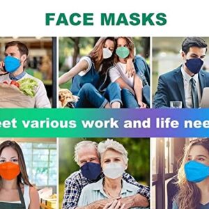 WCOLAS Face Mask Disposable, KF94 Masks for Adults, 60 PCS Masks Disposable Colorful, Face Shield Mask