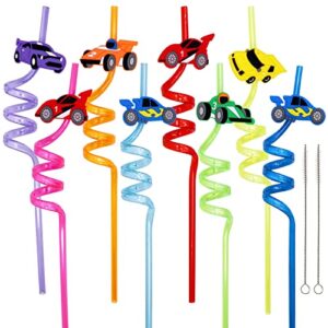 26 packs truck drinking straws for car themed birthday party decor supplies reusable straws for truck party goodie bags gifts for boy kids truck and car party baby shower classroom reward school prize