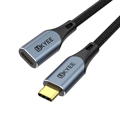 UKYEE USB C Extension Cable 3.3Ft (100W/10Gbps), Nylon Braided USB 3.1 Type C Male to Female Extension Fast Charging Compatible with USB C Hub, Laptop, Tablet and Mobile Phone, Nintendo Switch