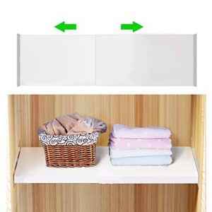 adjustable closet storage shelves with seamless sticker, expandable wardrobe shelves organizer system for kitchen, cupboard, wardrobe, under sink and bathroom, easy installation (large, 1pack)