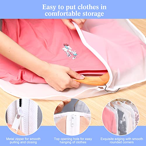 Chumia 25 Pcs Garment Bags for Hanging Clothes Storage, 24 x 32 Inch Clear Plastic Clothes Covers Dust Proof Suit Cover Dress Garment Bags with Full Zipper for Travel Closet Kids/ Adult Short Clothes