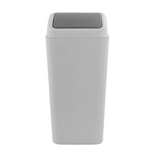 Afromy 4.2 Gallon Swing Lid Trash Can, Plastic Waste Bin Garbage with Lid, Grey