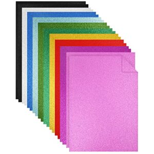 glitter cardstock, double sided glitter cardstock paper for crafts, 20 sheets 10 colors glitter paper for diy & art projects, sparkly card stock paper for cricut, card making, scrapbooking, 250 gsm