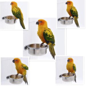 Bird Water Bowl Stainless Steel Bird Feeder for Cockatiel Conure Parakeet Chinchilla 10 Ounce