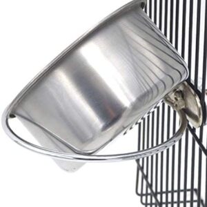 Bird Water Bowl Stainless Steel Bird Feeder for Cockatiel Conure Parakeet Chinchilla 10 Ounce