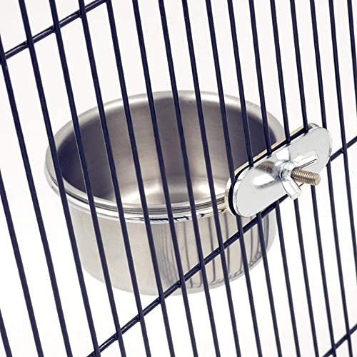 Bird Water Bowl Stainless Steel Bird Feeder for Cockatiel Conure Parakeet Chinchilla 10 Ounce