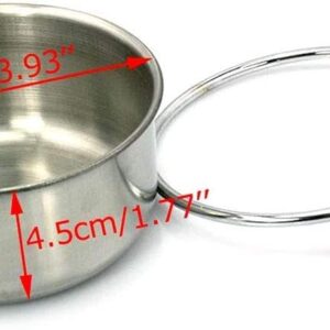 Bird Water Bowl Stainless Steel Bird Feeder for Cockatiel Conure Parakeet Chinchilla 10 Ounce