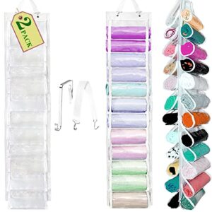 zkdynj 2 pack leggings storage organizer, hanging legging organizer for closet, clothes portable closets roll holder with 24 pocket, space saver closet storage organization